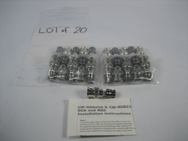 CONNECTEC CM-RGB23-BNC RoHS Mini-RG59 Solid RCA Plug Compression - Lot ...