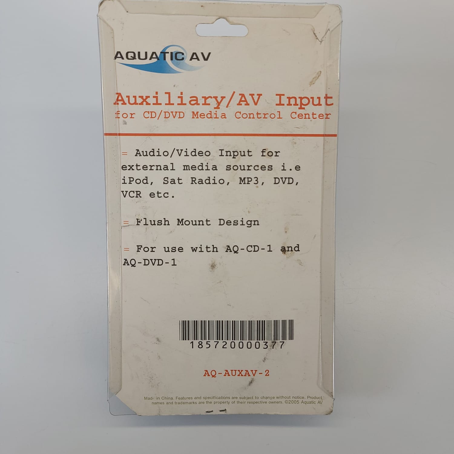 Aquatic AV AQ-AUXAV-2 Marine Grade AV Aux Boat Input Plate - NEW OLD STOCK - Max Marine Electronics