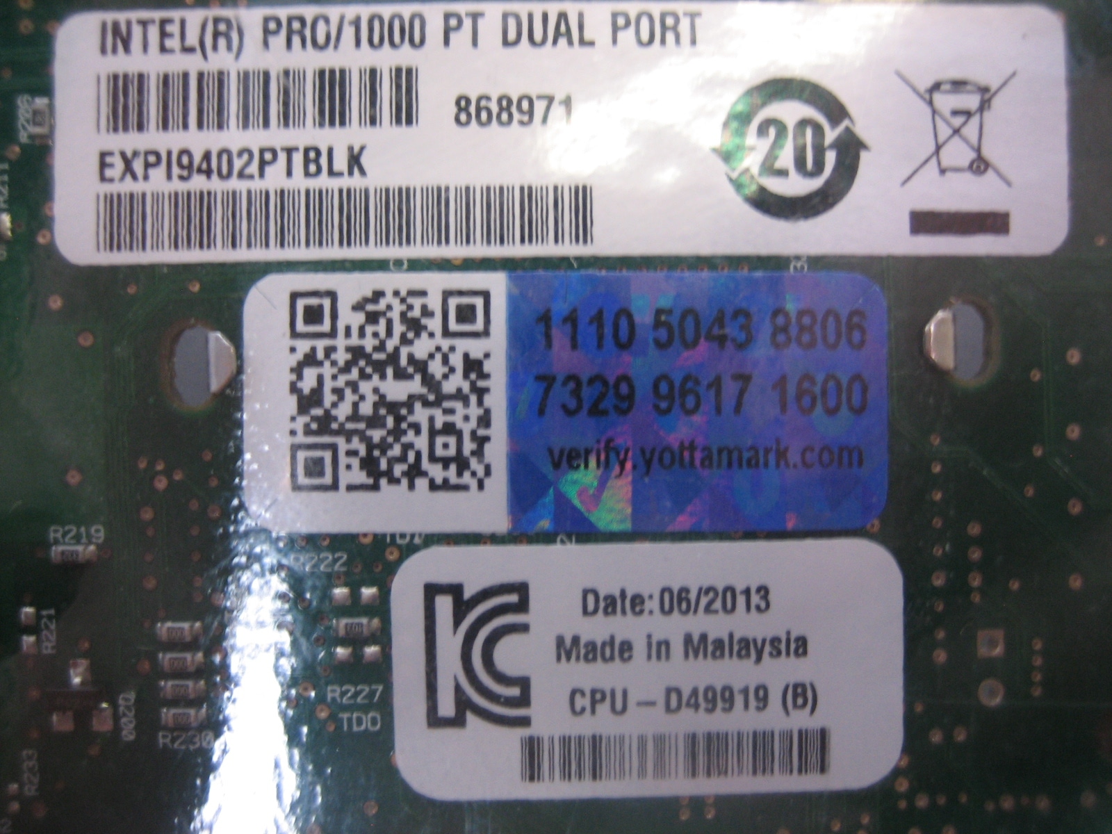 Intel EXPI9402PTBLK PRO1000 PT Dual Port Server Adapter - NEW - Max ...