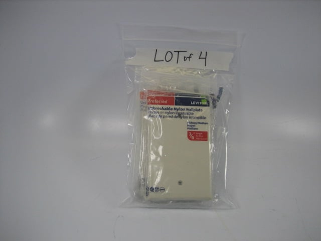 Leviton R56-PJ13-T Light Almond Unbreakable Blank Wallplate - LOT of 4 ...