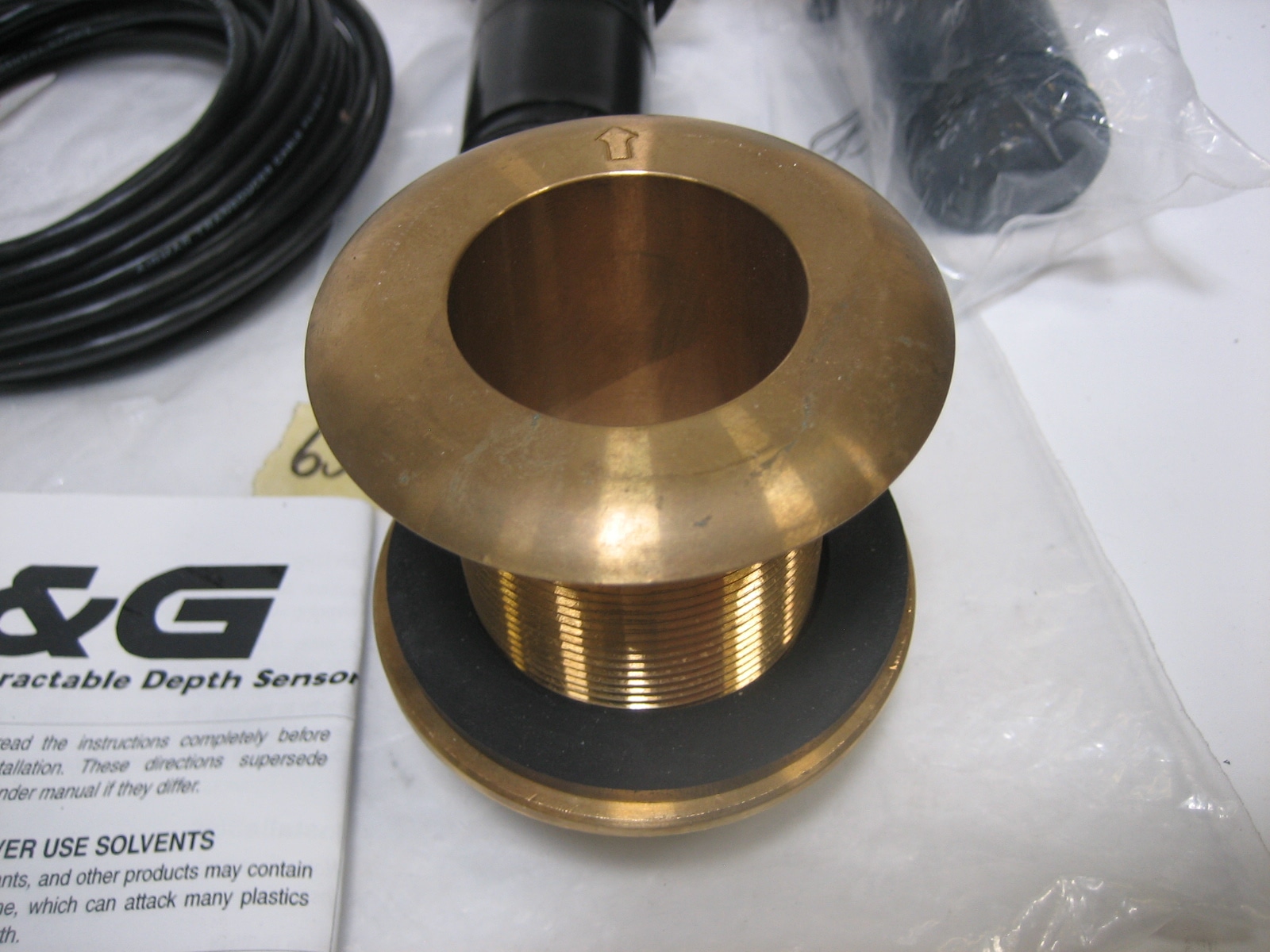 B&G SEN-DEPTH-A 650-AA-330A 170 kHz Bronze Depth Transducer f/ H1000 ...