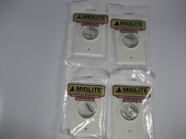 Midlite 1GWH White One Gang Wireport with Screws *Lot of 4* - NEW - Max ...