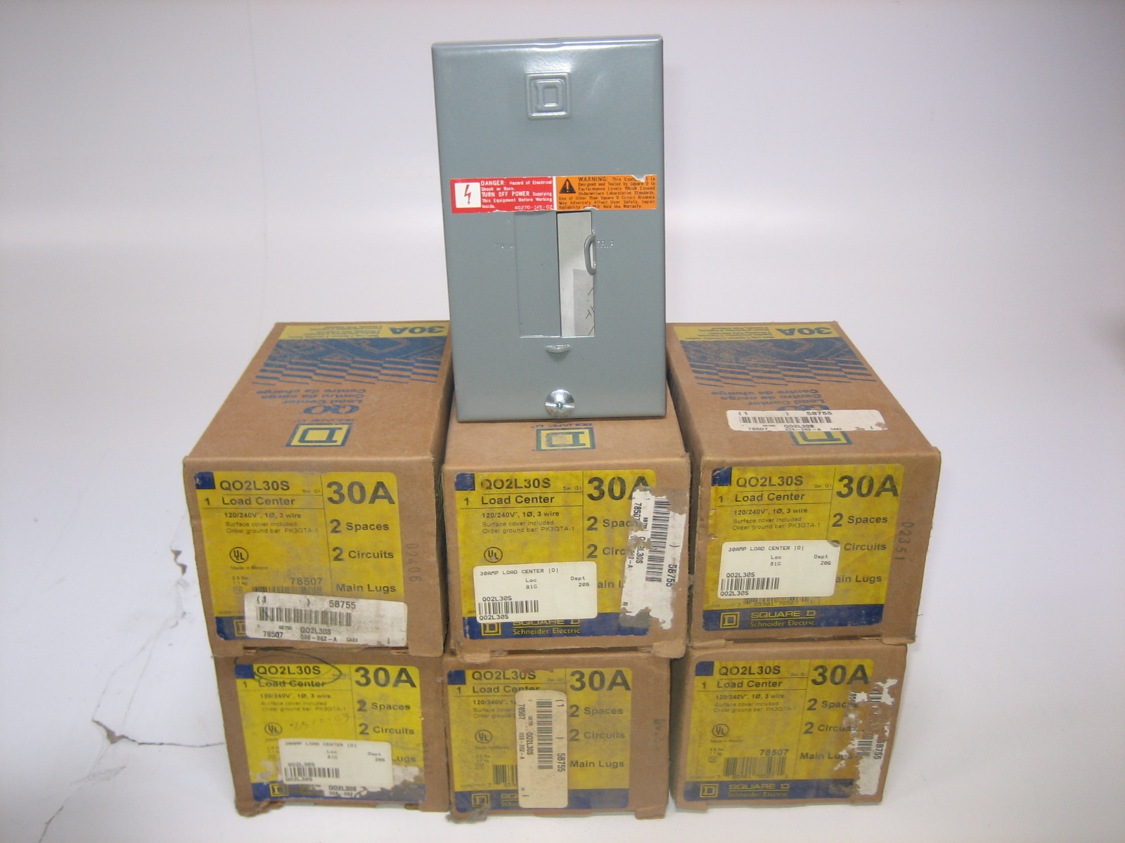 Square D LOT OF 6 Q02L30S 30a amp Load Center - 2 Space 2 Circuit ...