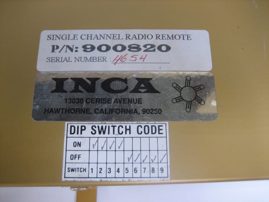 Inca TV Lift Parts - New Old Stock - For Remote Control RF Controller ...