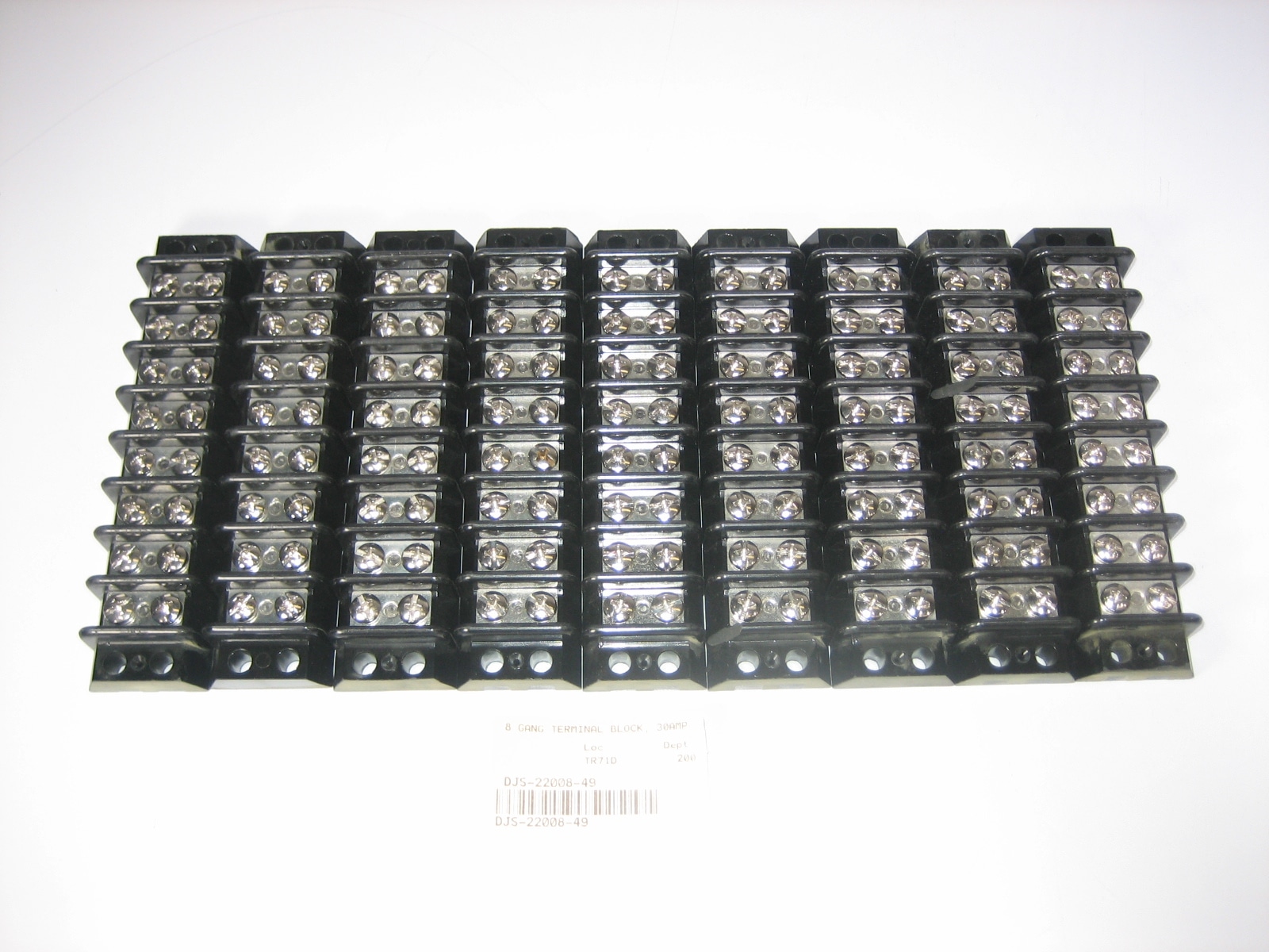 LOT OF 9 *NEW* 8-Pole/Position 30a amp 600v volt Terminal Block Strip ...