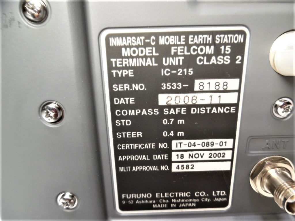 Furuno IC-215 Inmarsat-C Mobile Earth Station Terminal Unit Felcom 15 ...