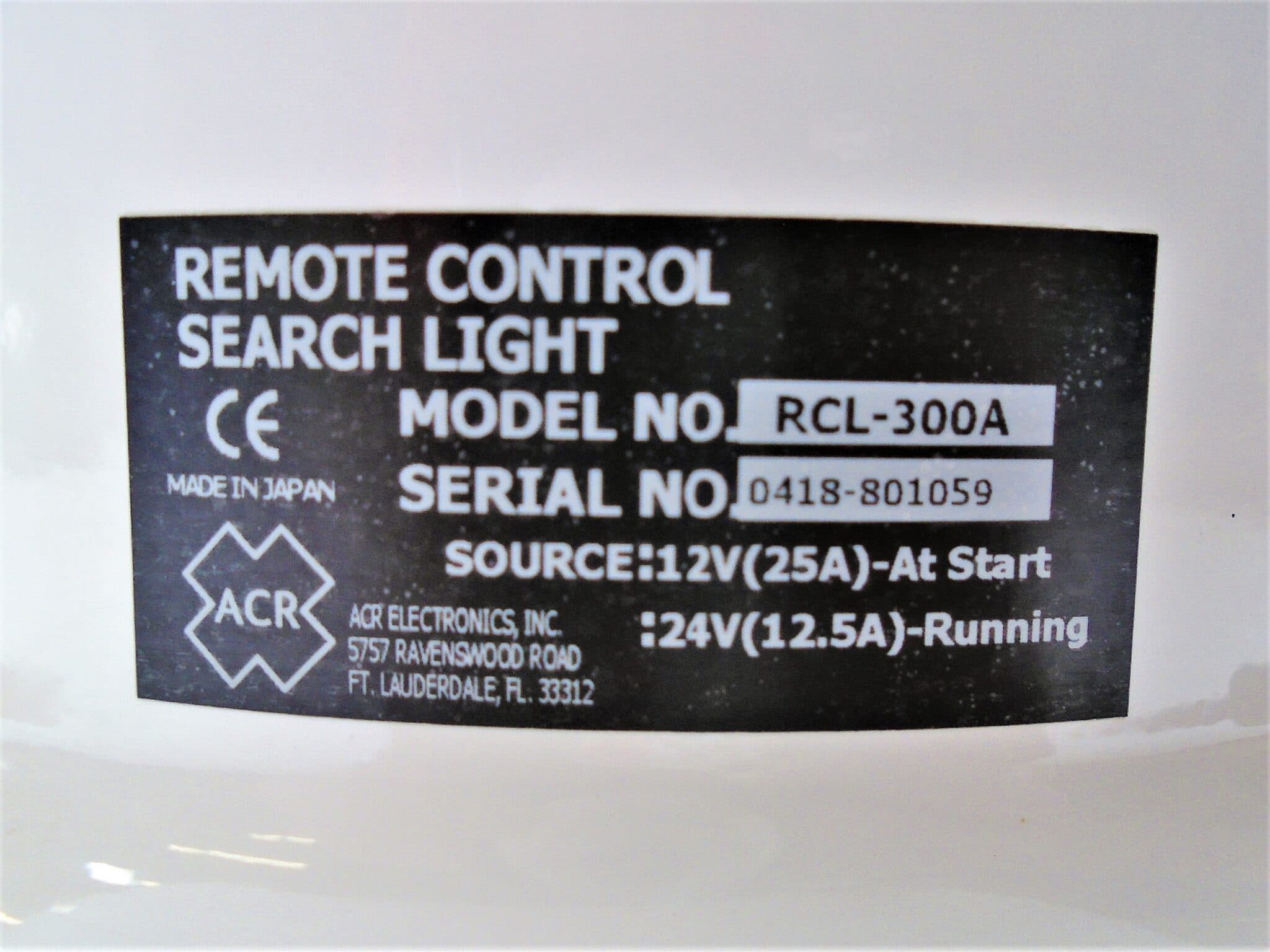 ACR RCL-300A Remote Control 12/24V SearchLight - TESTED GOOD! - Max ...