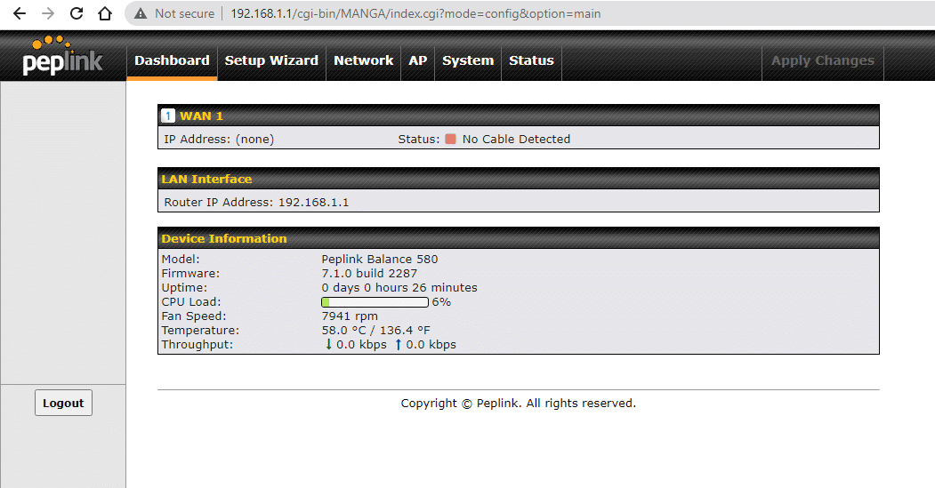 Peplink Balance 580 BPL-580 Load Balancing VPN Multi-WAN Router Free US ...