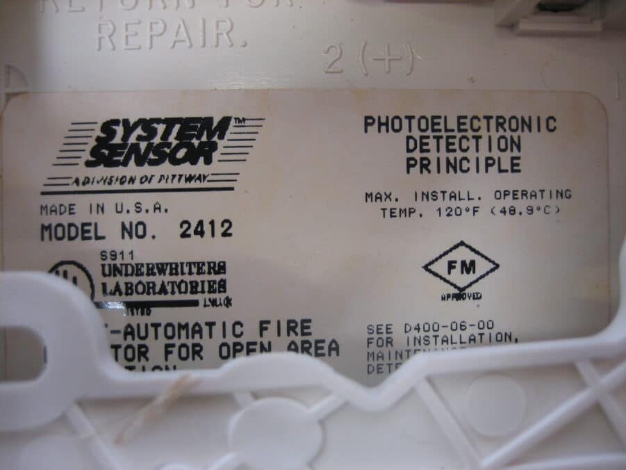 System Sensor 2412 - Direct Wire Smoke Detector - NEW OLD STOCK OPEN ...