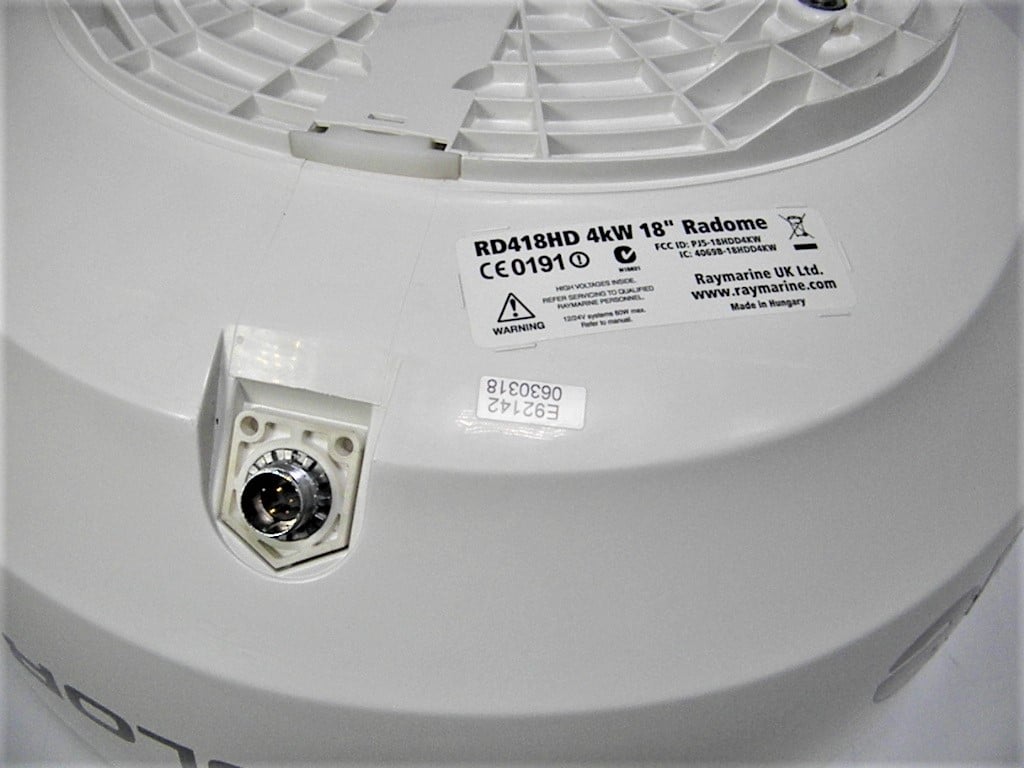 Raymarine RD418HD 4kw 18'' Digital Radome w/NEW 10m Cable*LOW HOURS*90 ...