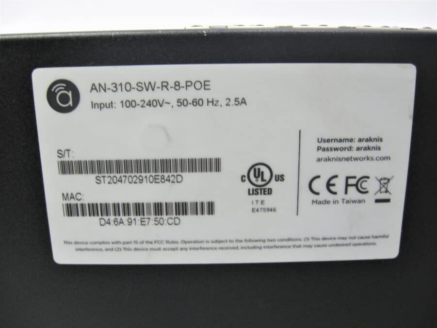 Araknis AN-310-SW-R-8-POE 8 Port Gigabit PoE Network Switch - Free US ...