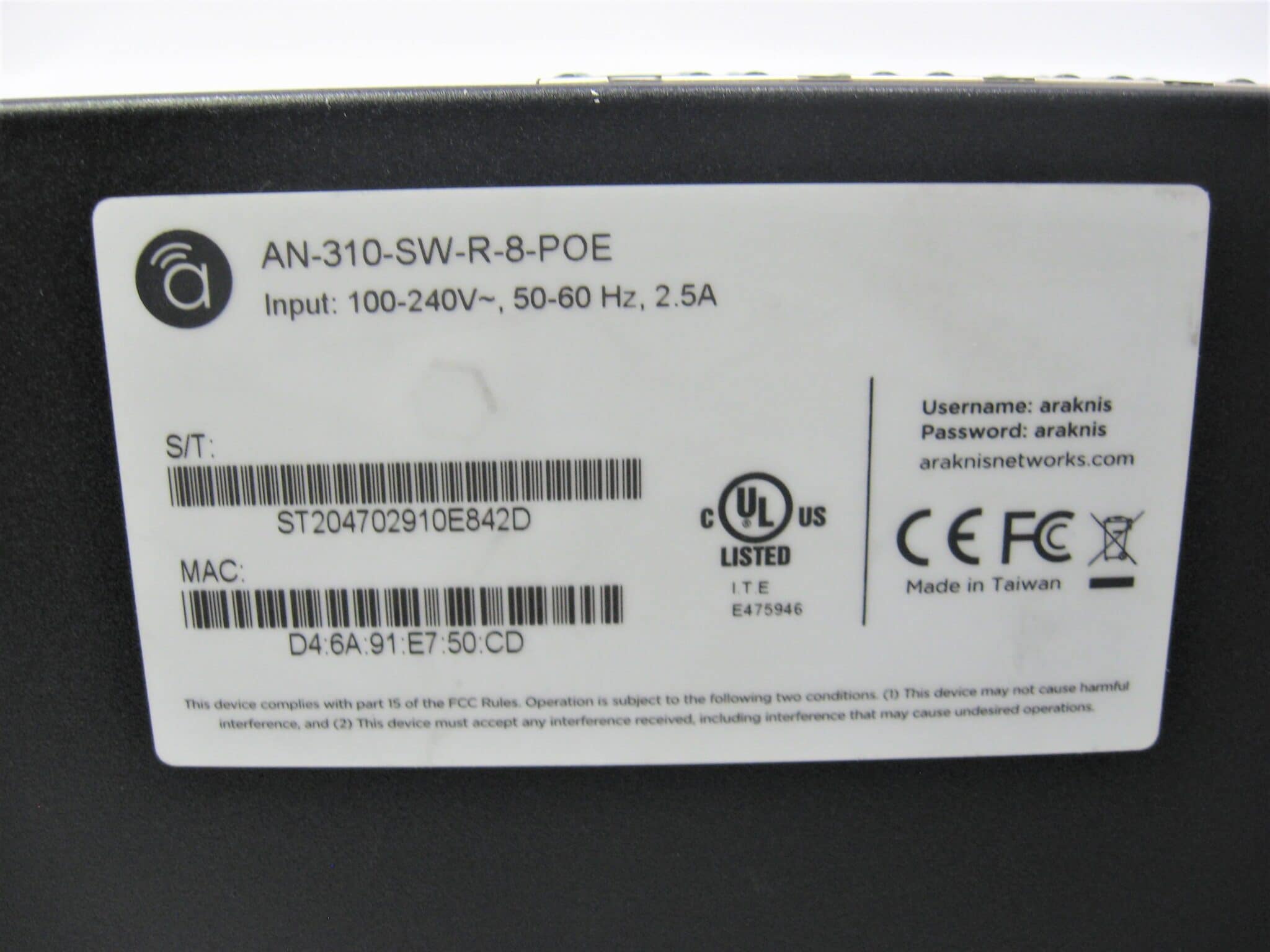 Araknis AN-310-SW-R-8-POE 8 Port Gigabit PoE Network Switch - Free US ...