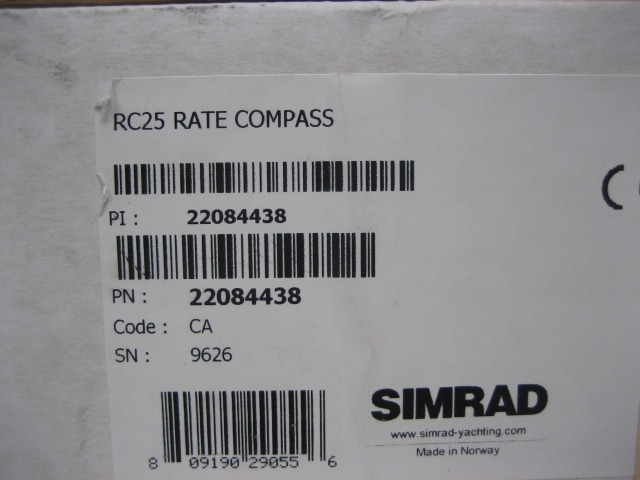 Simrad RC25 Rate Compass F/ AP20 AP21 AP22 etc Sub for RFC35R-New Old ...