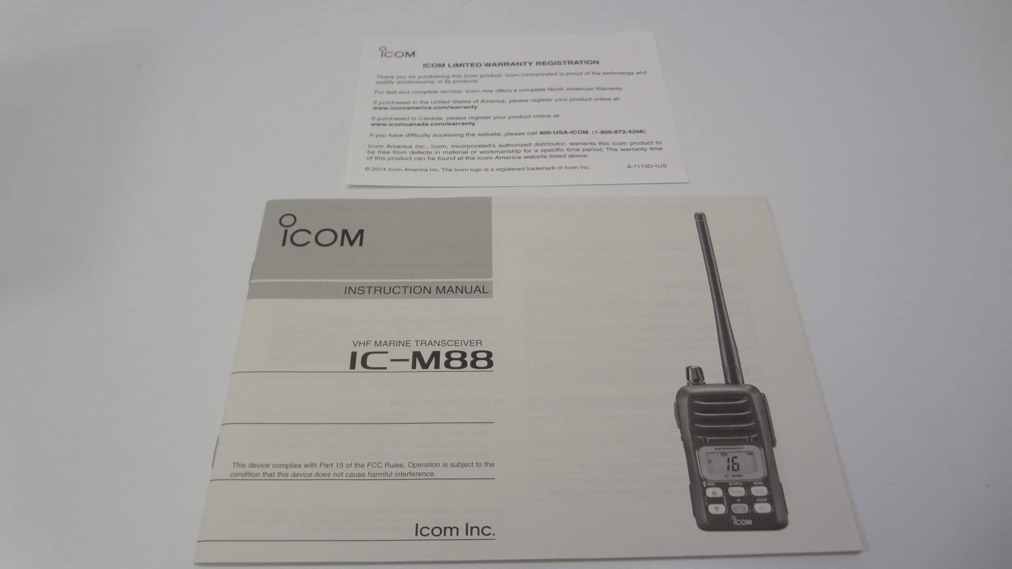 Icom IC-M88 Wireless Submersible Two-Way VHF Marine Transceiver Unit ...