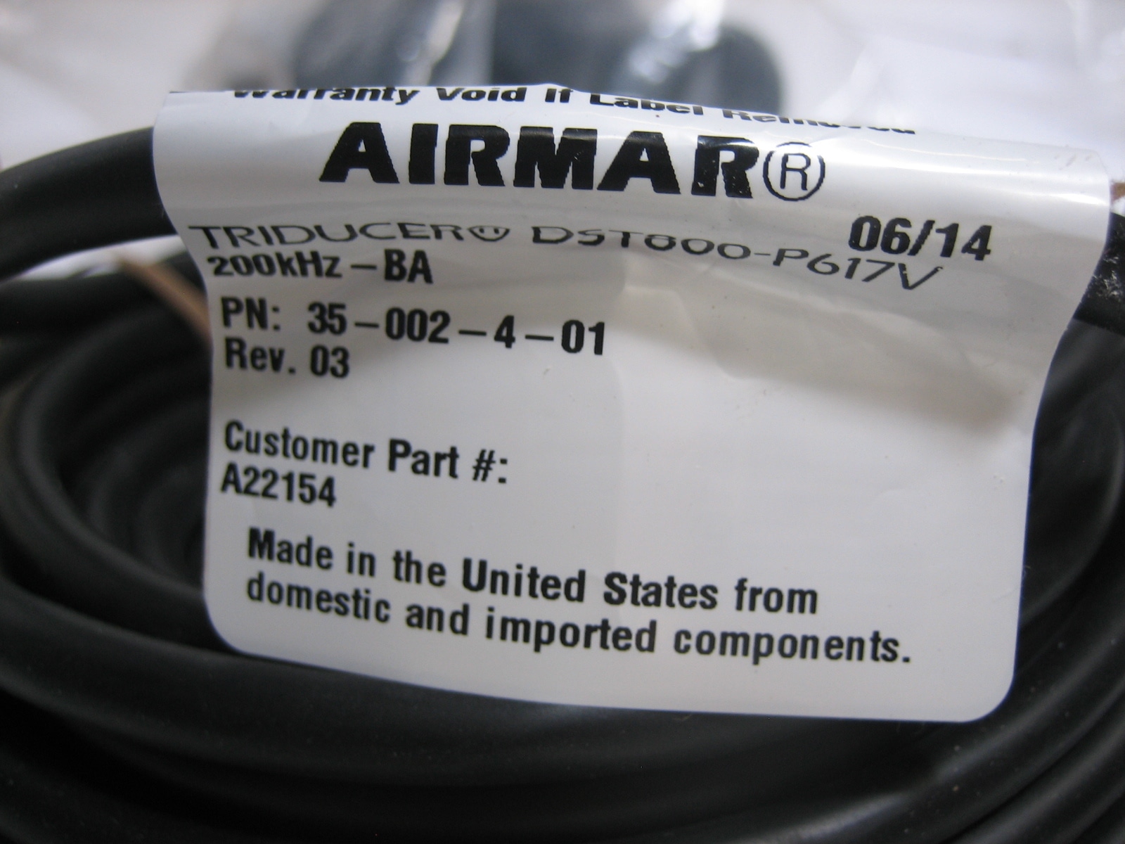 Raymarine TRIDUCER A22154 Depth Speed Temp Thru-Hull Transducer f/ST60 ...