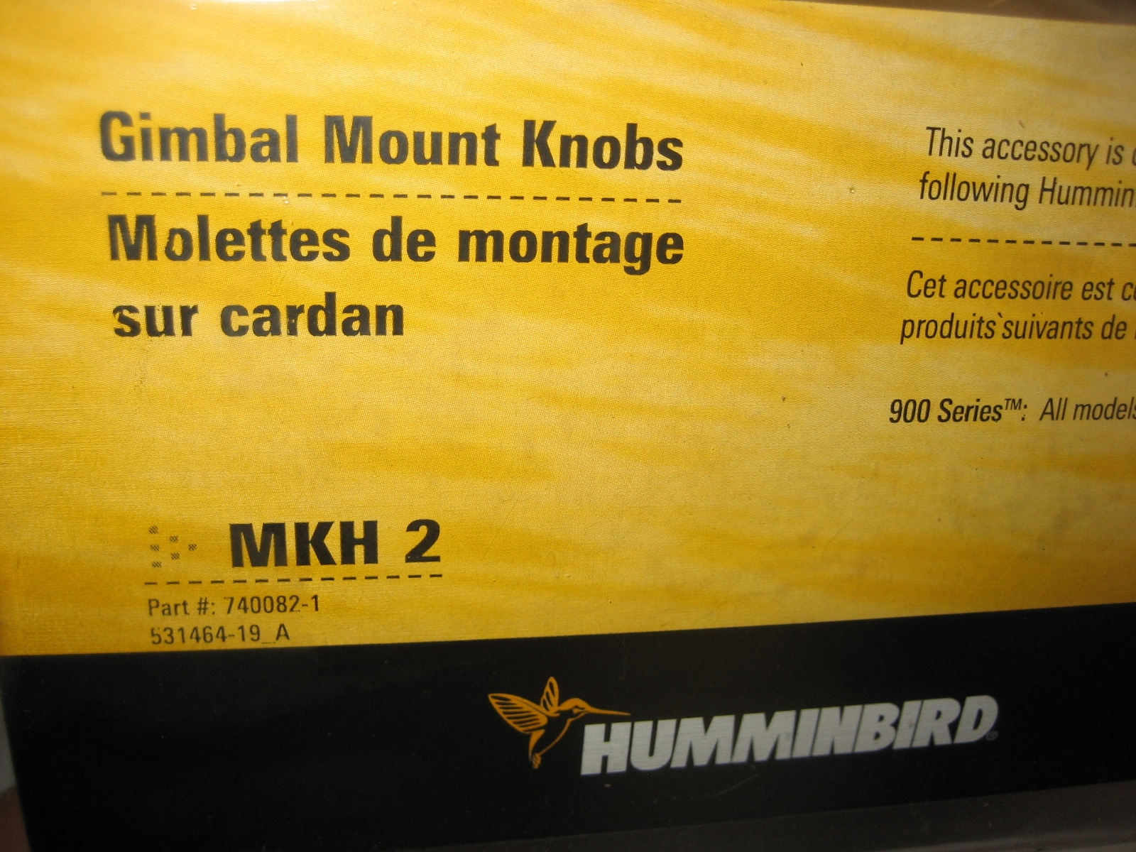 Humminbird MKH 2 740082-1 Gimbal Mount Knobs Set for ICE Flasher 800 ...