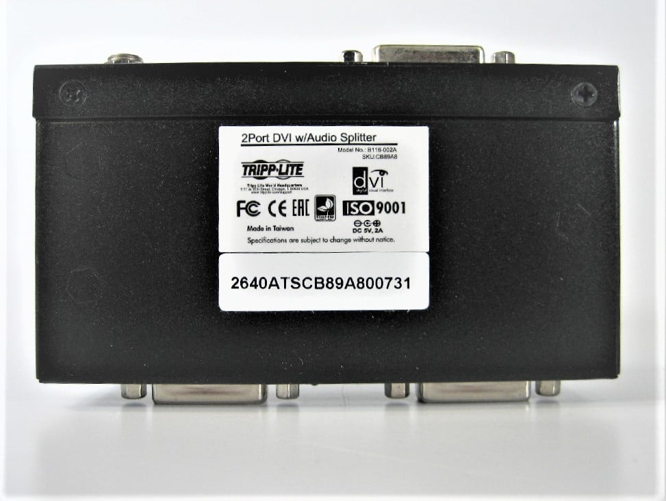 Tripp Lite - 2-Port DVI Splitter w/ Audio & Signal Booster B116-002A ...