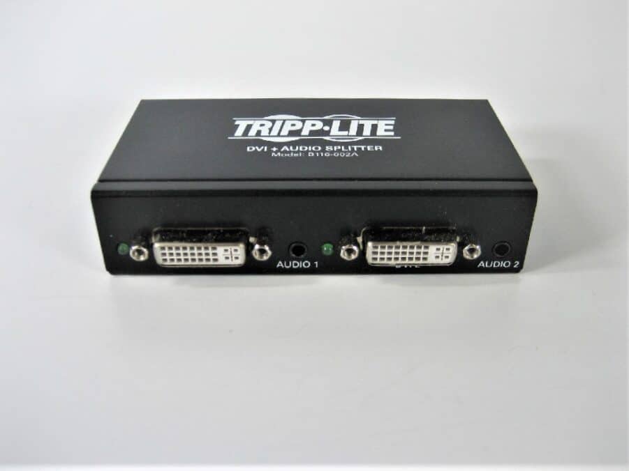 Tripp Lite - 2-Port DVI Splitter w/ Audio & Signal Booster B116-002A ...