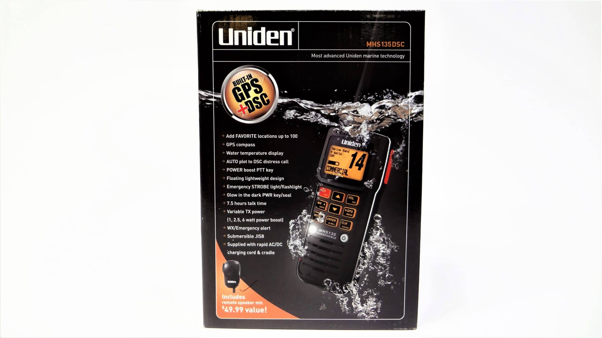 Uniden MHS135 DSC w/ Built in GPS and Remote Speaker Microphone -New In ...