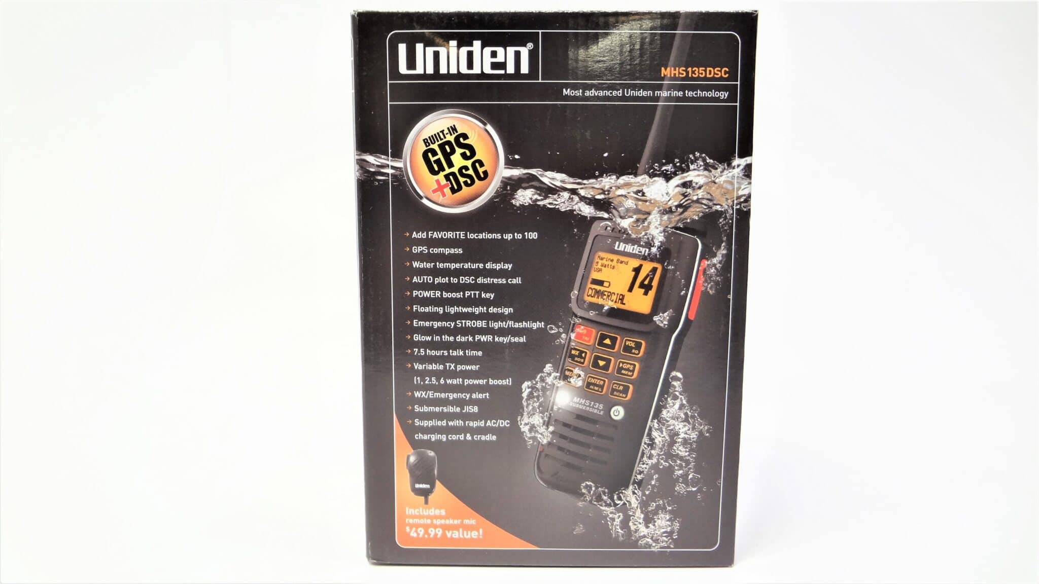 Uniden MHS135 DSC w/ Built in GPS and Remote Speaker Microphone -New In ...