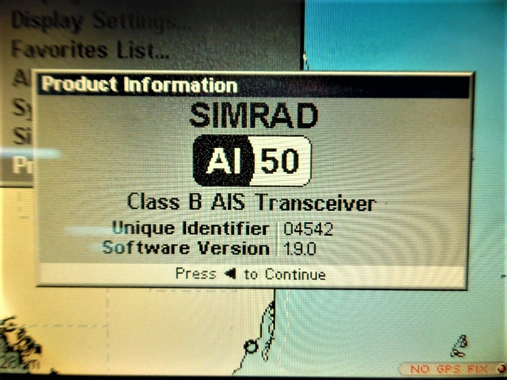Simrad AI50 Class B AIS Transponder - Power On & Comm Test NO MMSI ...