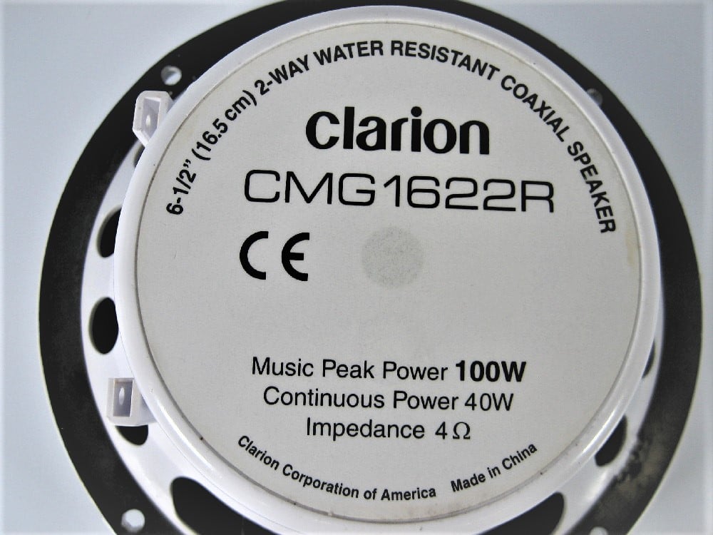(1 Single) Clarion - 6.5-Inch 2-Way 100-Watt Marine Speaker - CMG1622R ...