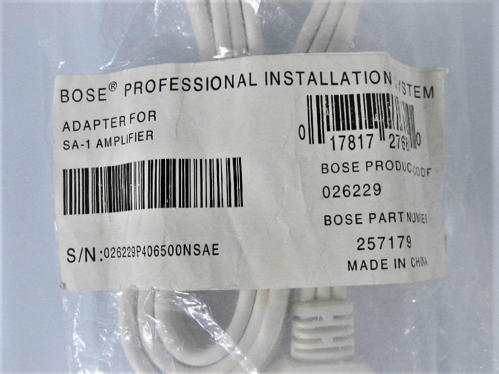 Bose - Bare Wire Adapter for SA-1 Amplifier - 026229/257179 - New Old ...