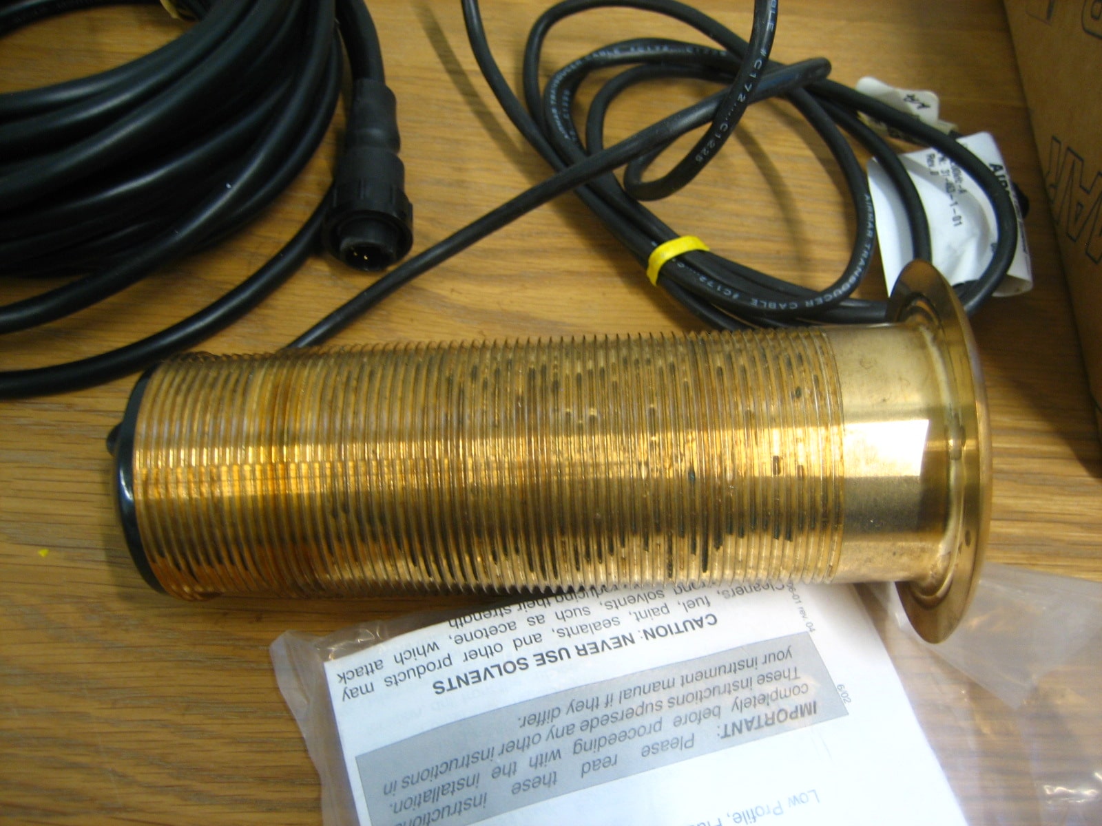 Airmar NEW B124 Long-Stem Bronze Thru-Hull Transducer for Raymarine c/e ...