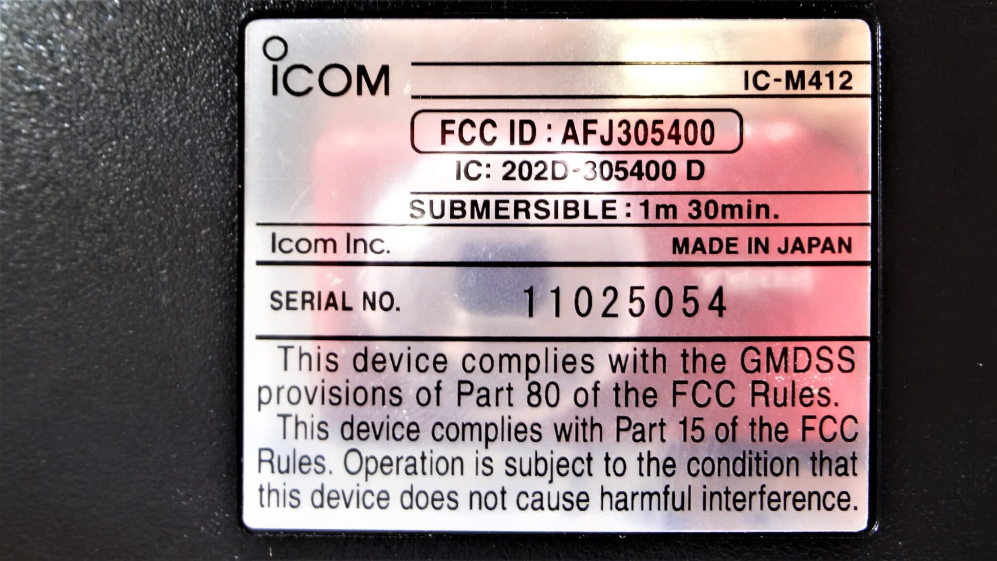 Icom IC-M412 Submersible VHF Marine Radio Transceiver Unit w/ HM-164B ...