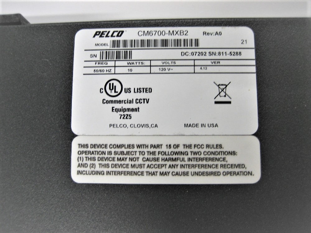 Pelco CM6700-MXB 16 Input 4 Output Switcher/Controller - NTSC - New ...