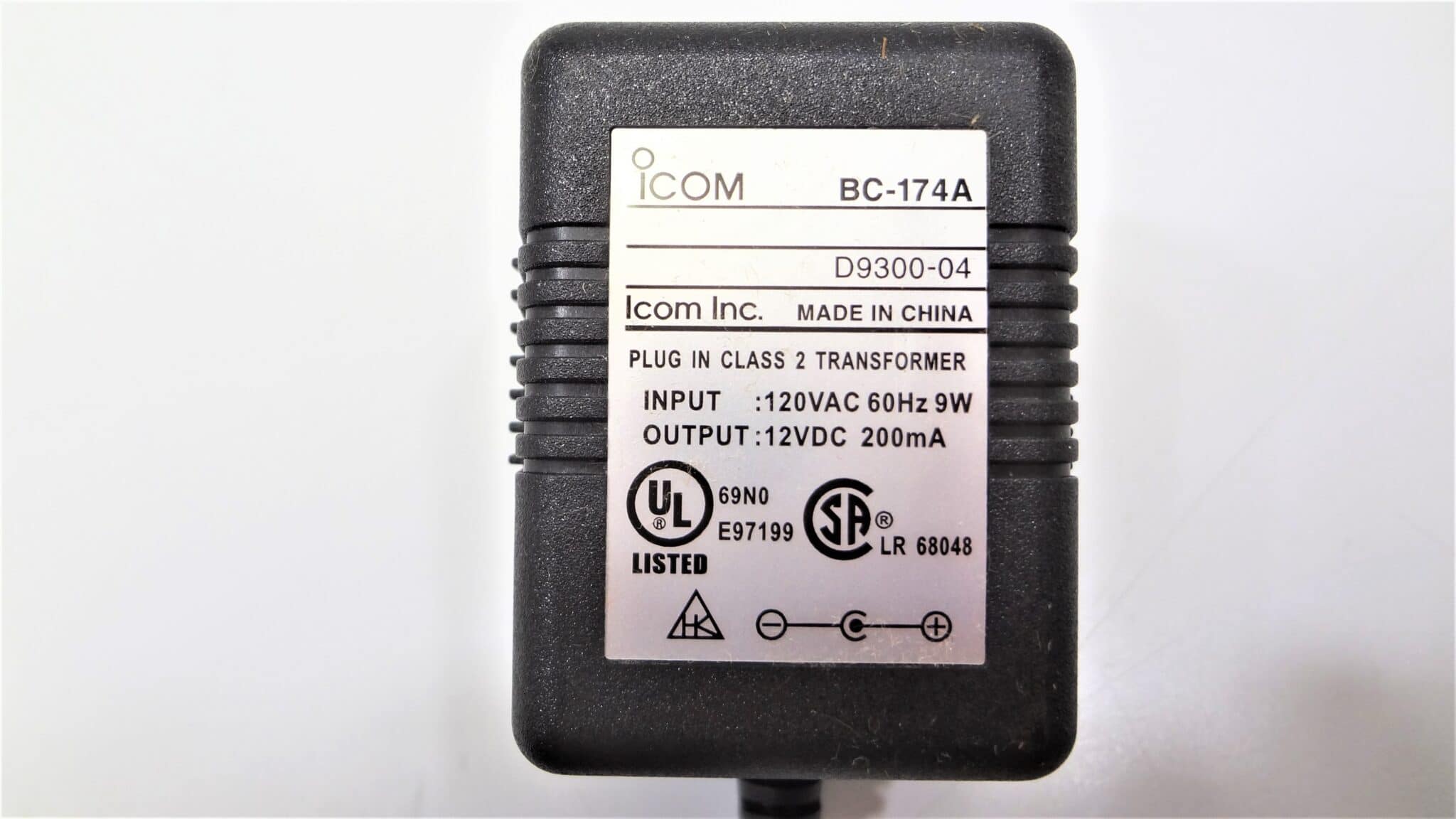 Icom BC-174A Battery Charger D9300-04 120V AC Input 12V DC Output For ...