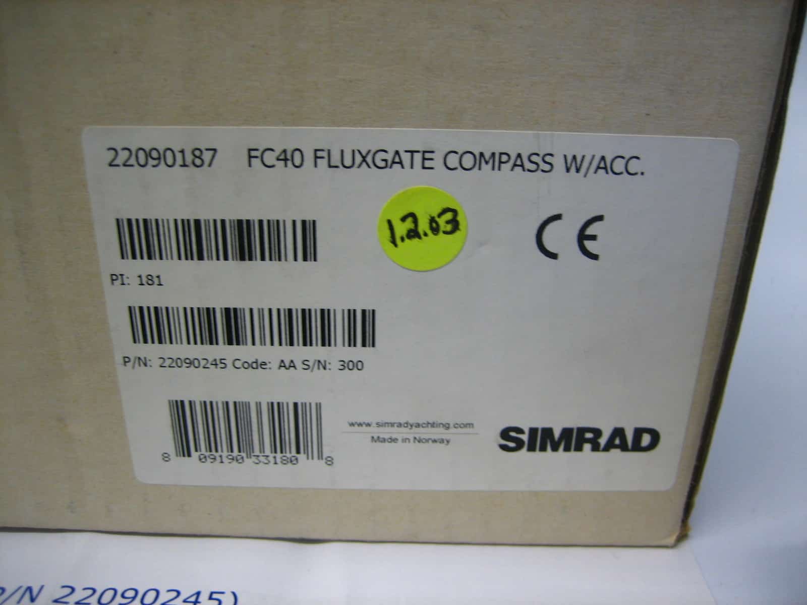 NEW OLD STOCK - Simrad FC40 Compass - 22090245 - Simnet End - NMEA2000 ...