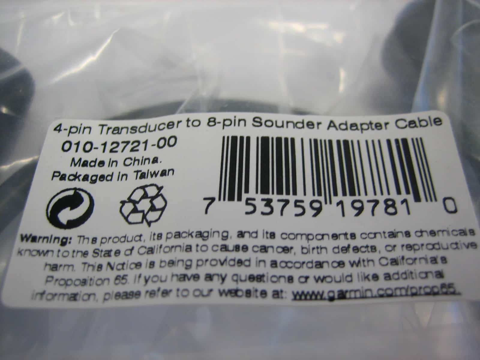 Garmin 4 Pin Transducer to 8 Pin Sounder Adapter Cable - NEW - 010 ...