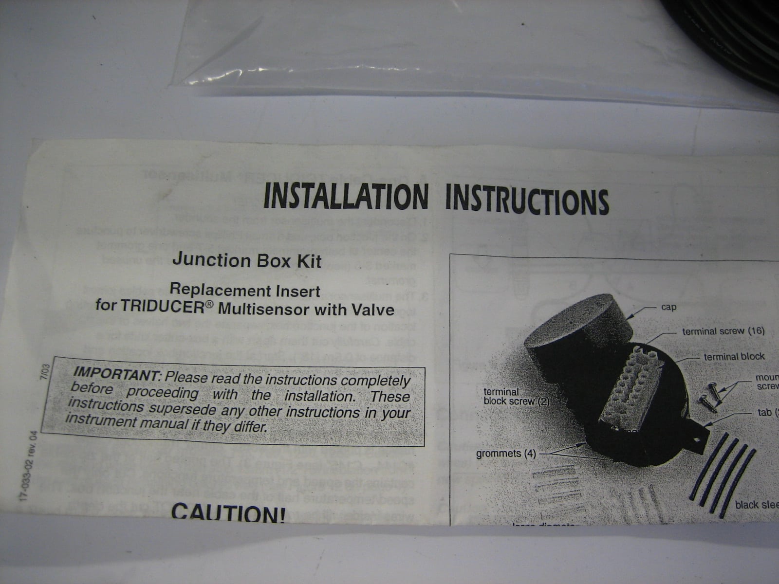 Airmar B744V-INS-JB Replacement Speed/Temp Insert w/Junction Box - Non ...