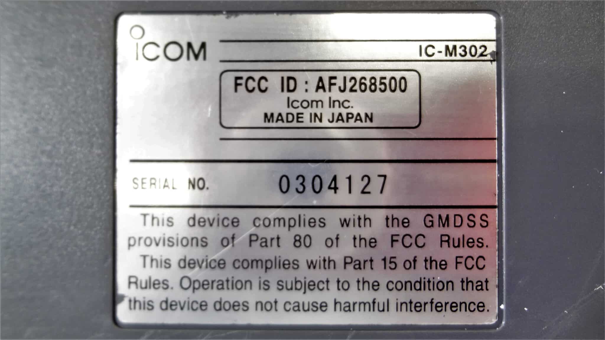 Icom IC-M302 Submersible Marine VHF Radio Transceiver Unit w/ HM-141G ...