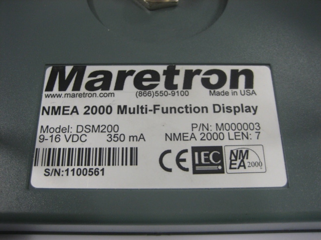 Maretron DSM200 NMEA2000 Multi-Function Graphic Display-TESTED GOOD ...