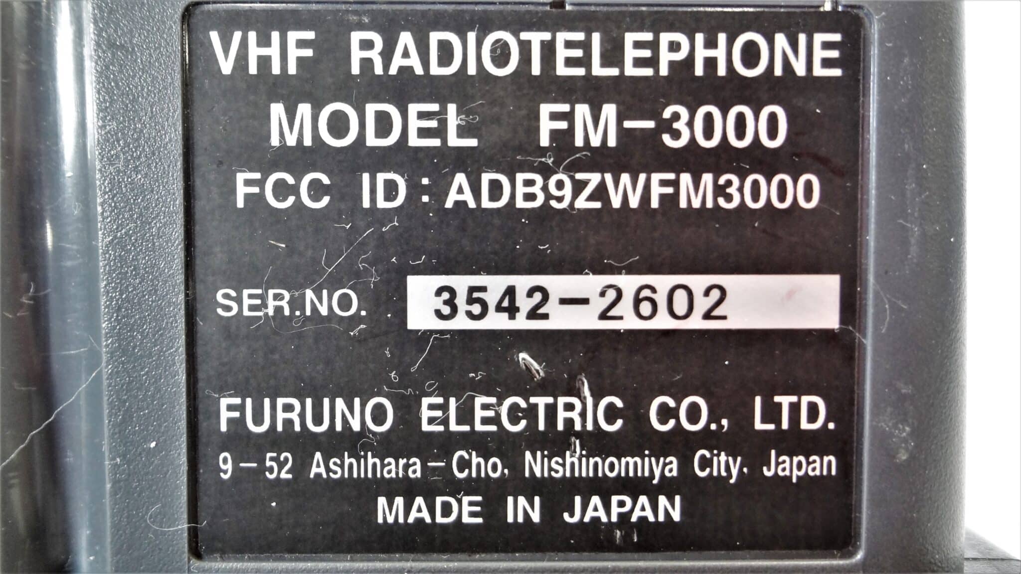FURUNO FM-3000 Marine Commercial VHF RadioTelephone Transceiver w/ Mic ...