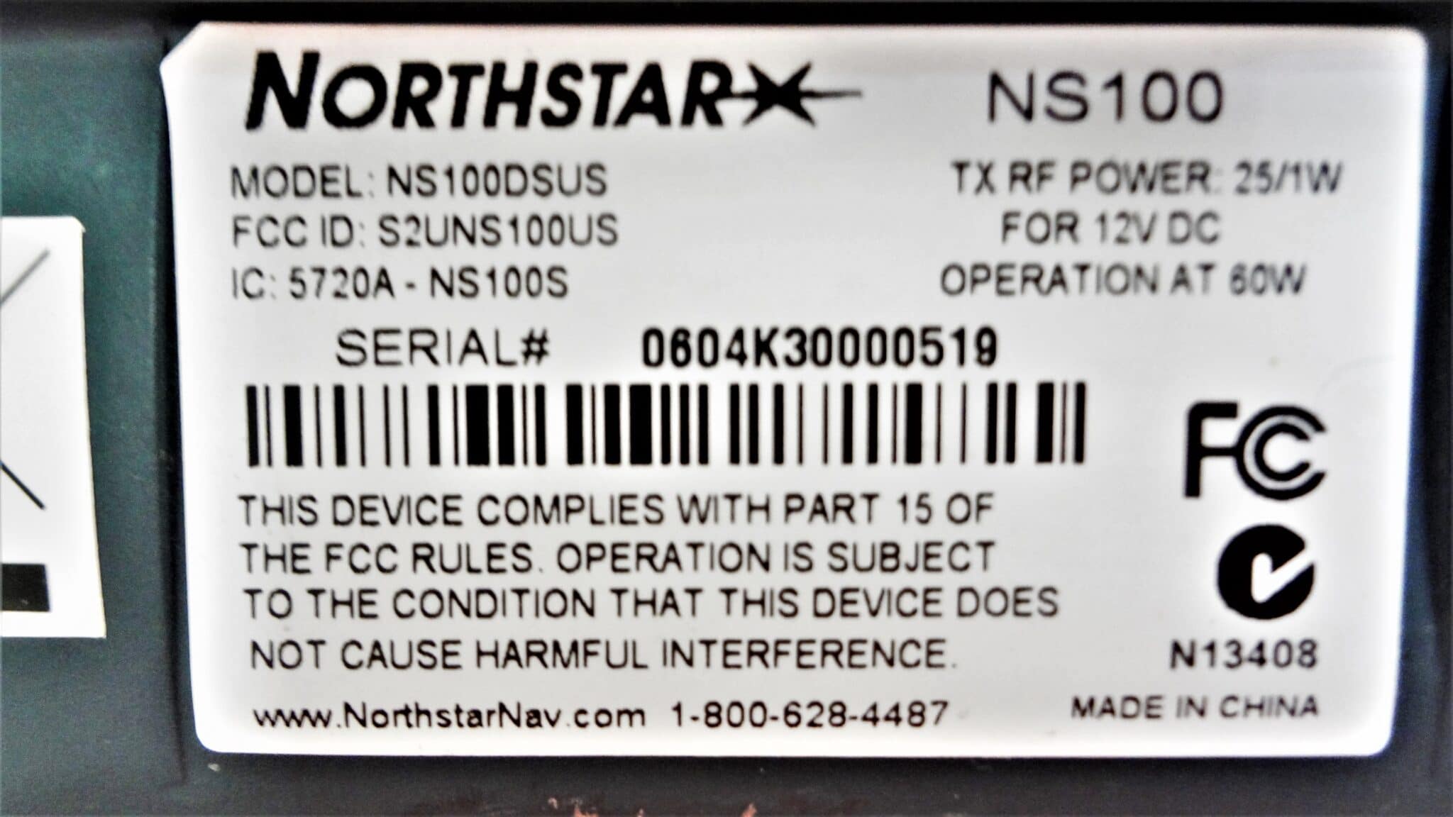 Northstar NS100 Marine VHF Two Way Radio Transceiver Unit No Hand Mic ...