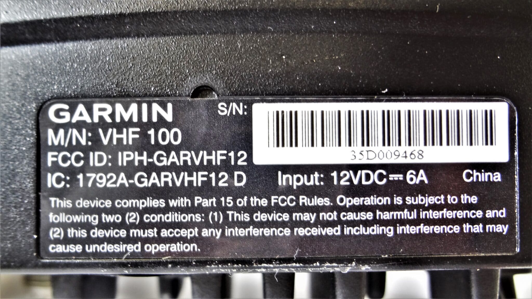 Garmin VHF 100 Submersible Radio Transceiver Unit with Rebuilt Hand Mic ...