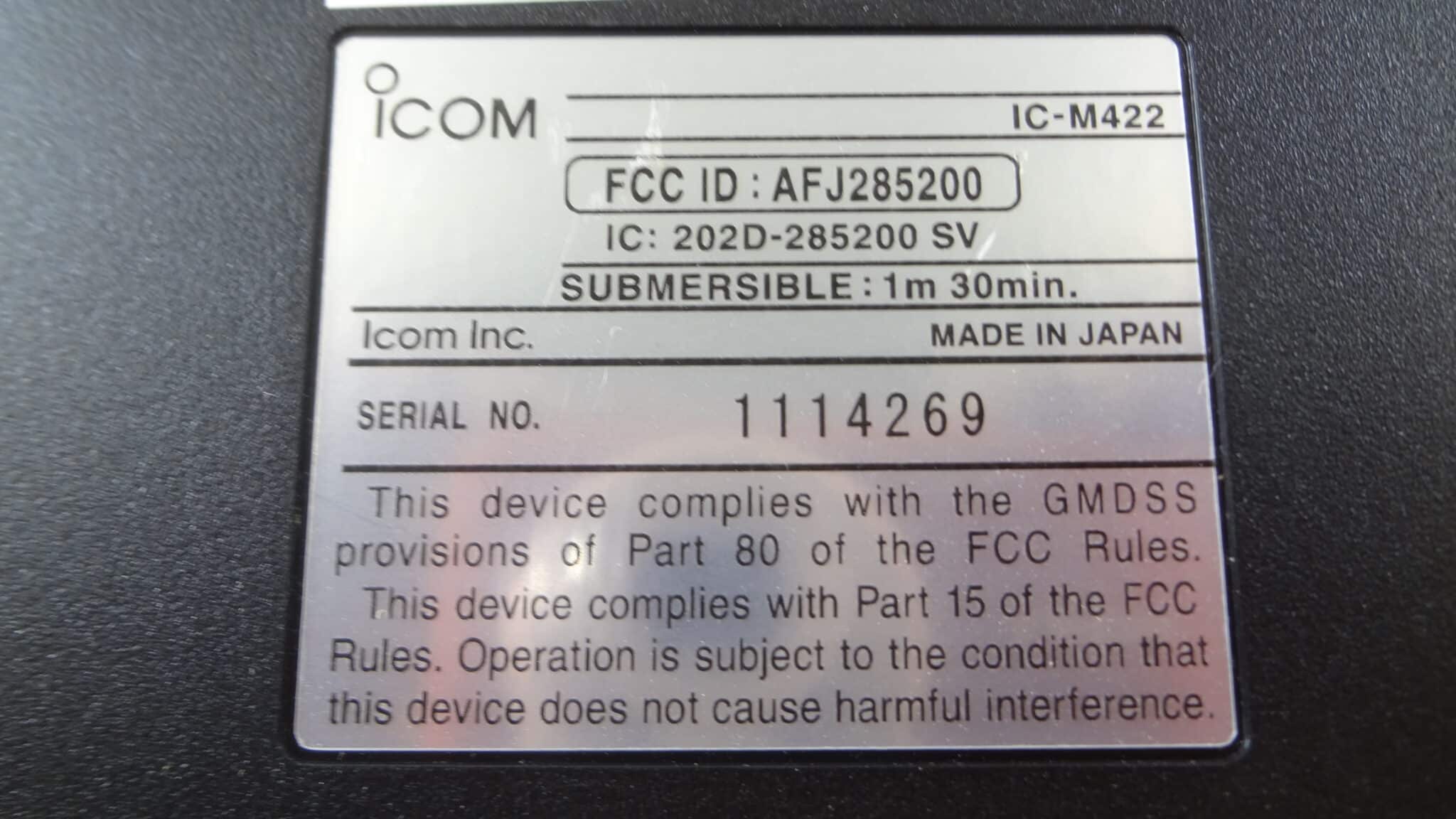 Icom IC-M422 Marine VHF Transceiver Radio Unit w/ Icom HM-150B Hand Microphone!! - Max Marine ...
