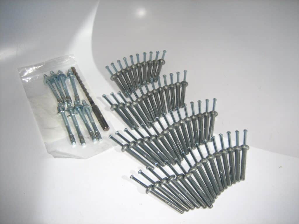 Lot of 50 2" Mushroom Head Drive Pin Concrete Anchors Nail-in + 8 Wedge ...