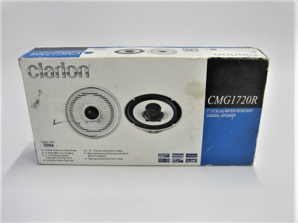 (1 Pair) Clarion CMG1720R Coaxial 2-Way Marine Speakers 7" -White -New ...