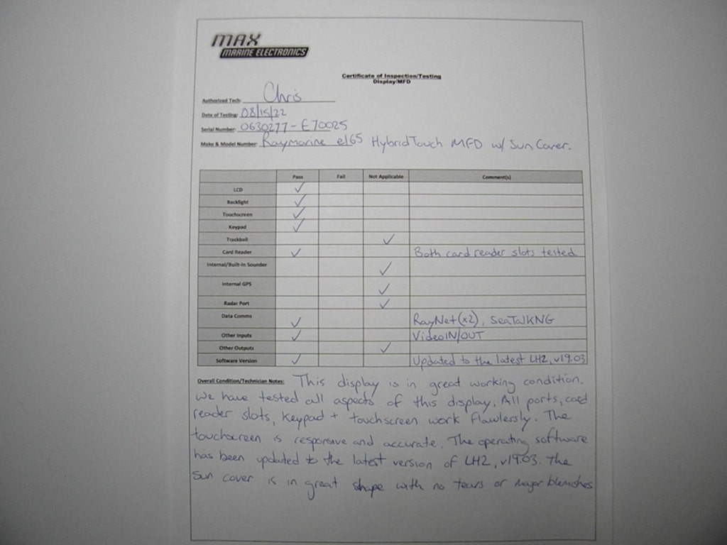 Raymarine e165 15.4" HybridTouch MFD Display -E70025- 90 Day Warranty ...