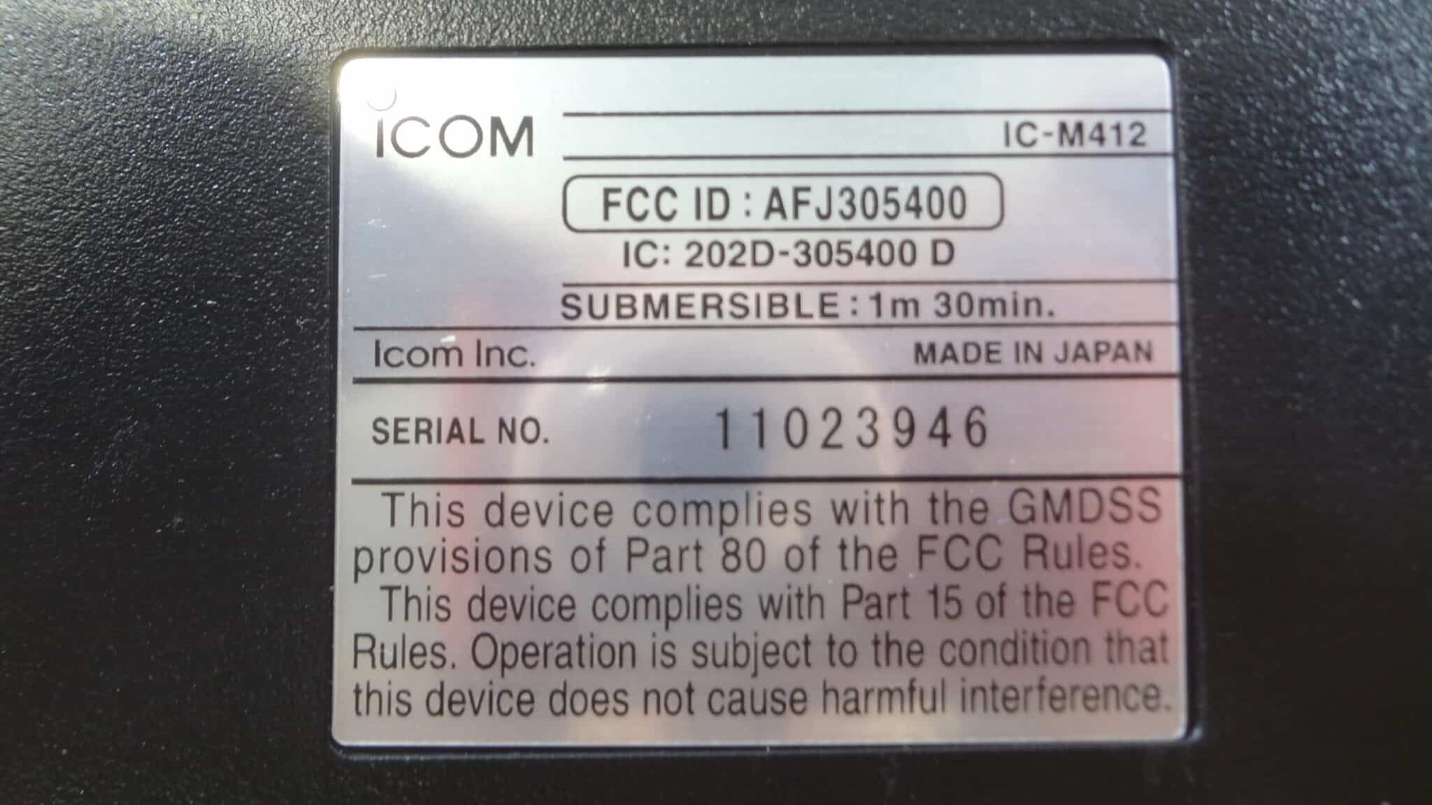 Icom IC-M412 Submersible VHF Marine Radio Transceiver Unit w/ HM-164B Hand Mic! - Max Marine ...