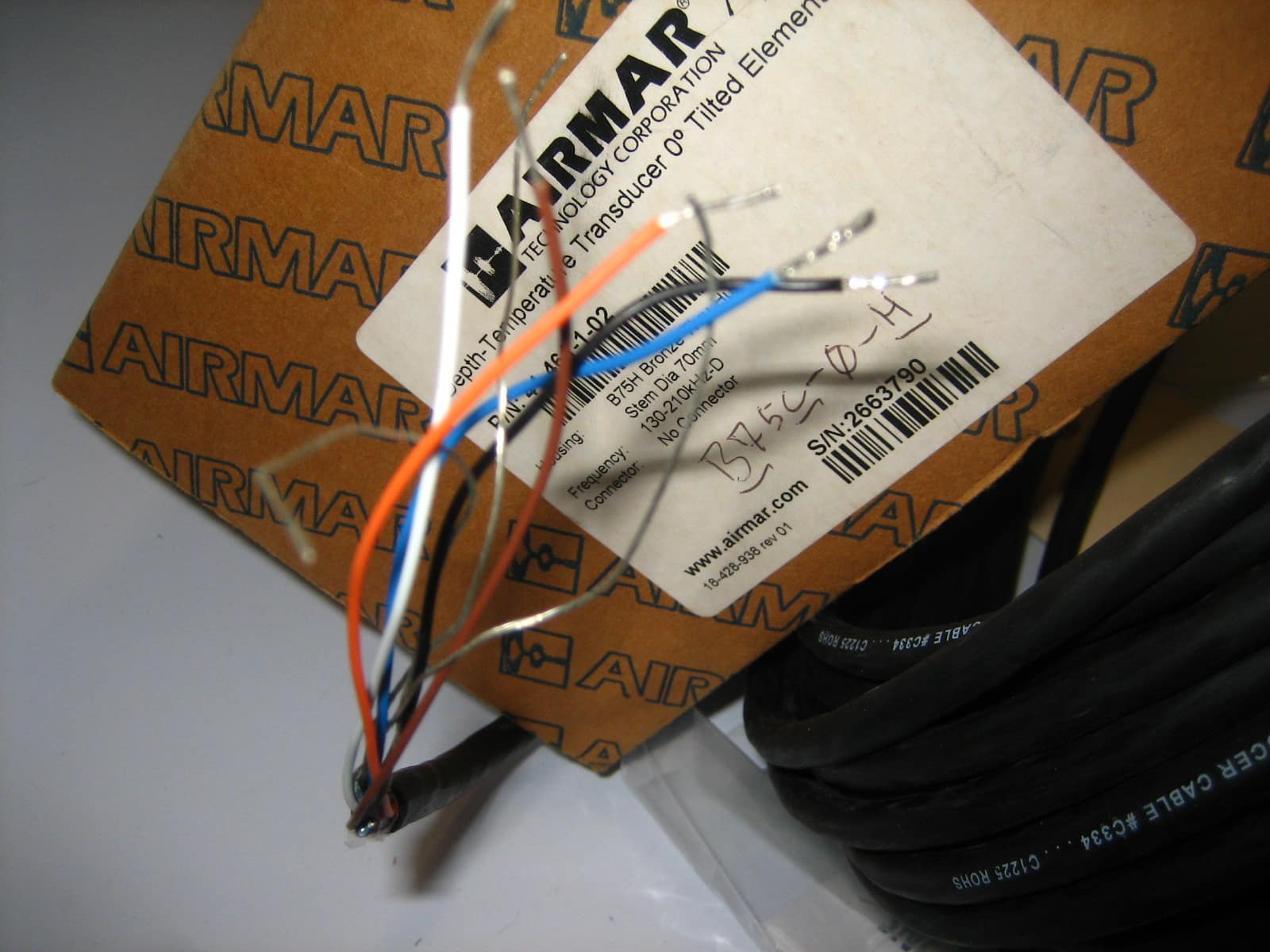 Airmar B75H-0 Bronze Thru-Hull CHIRP Transducer - NEW OPEN BOX - Loose ...