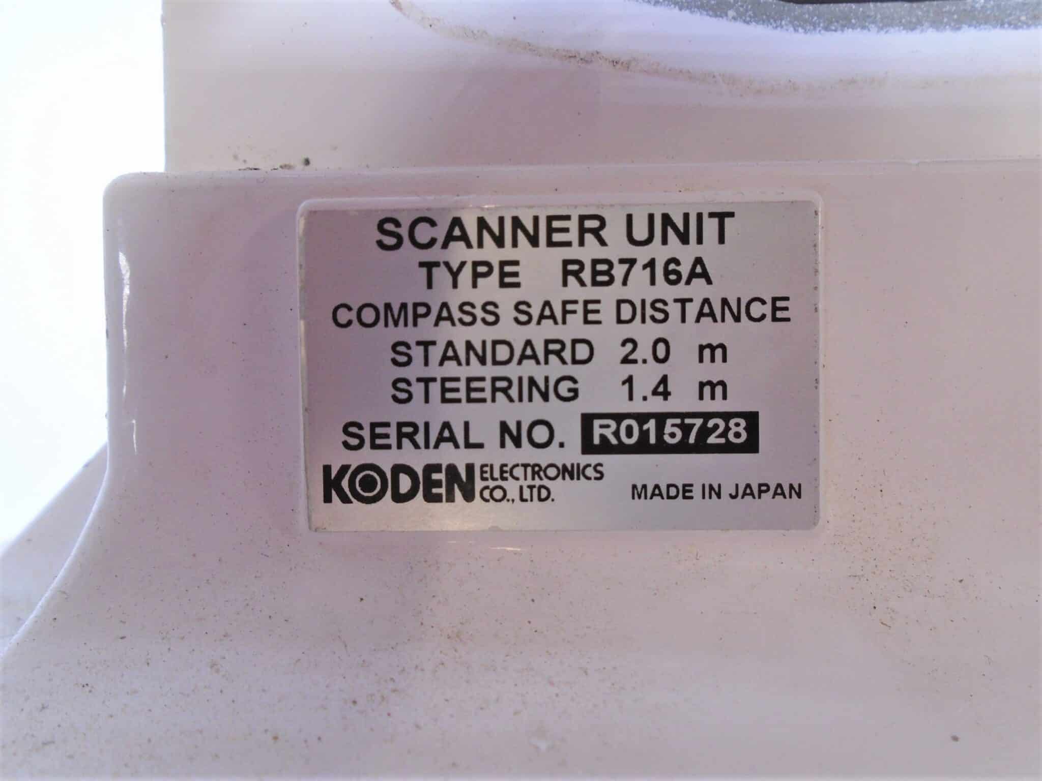 Anritsu Koden RB716A 4kw (4' Array) Simrad Sitex Maptech Nobeltec - Max Marine Electronics