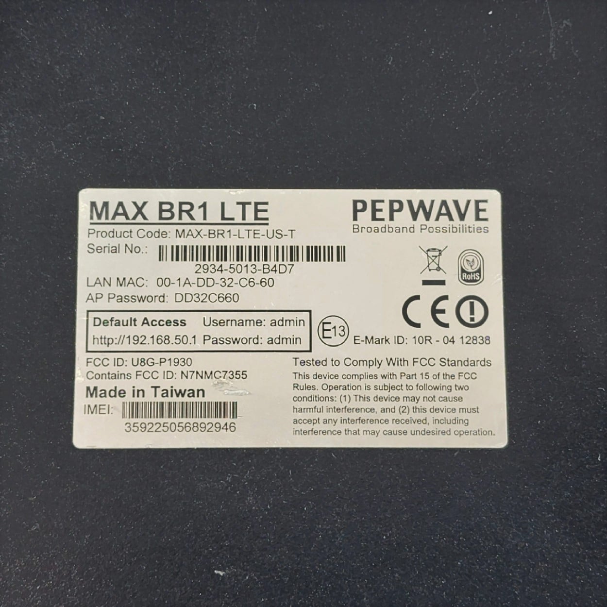 Peplink Pepwave MAX BR1 4G LTE Mobile Router Max-BR1-LTE-US-T - FOR ...