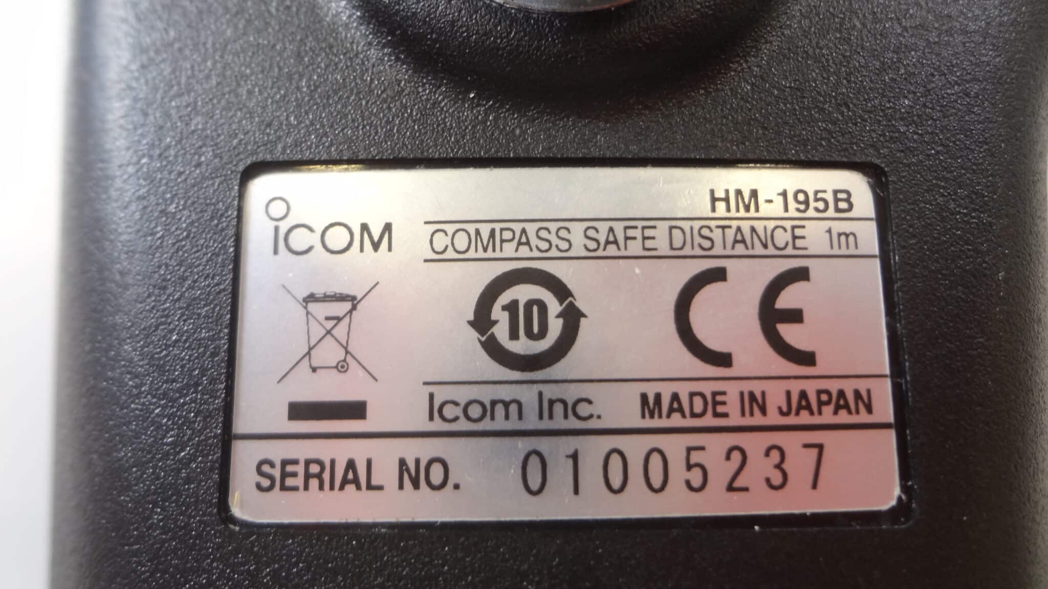 Icom HM-195B VHF COMMAND MIC IV f/ IC-M400BB IC-M24G/23G IC-M506 IC ...