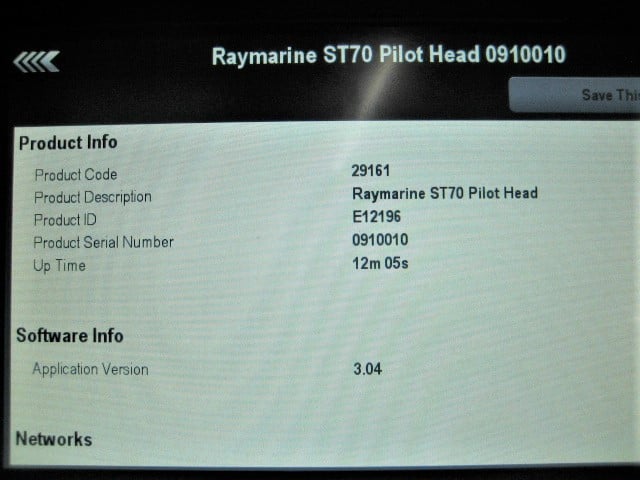 Raymarine - ST70 Autopilot Control Head/Tested Good / E12196 -90 DAY ...