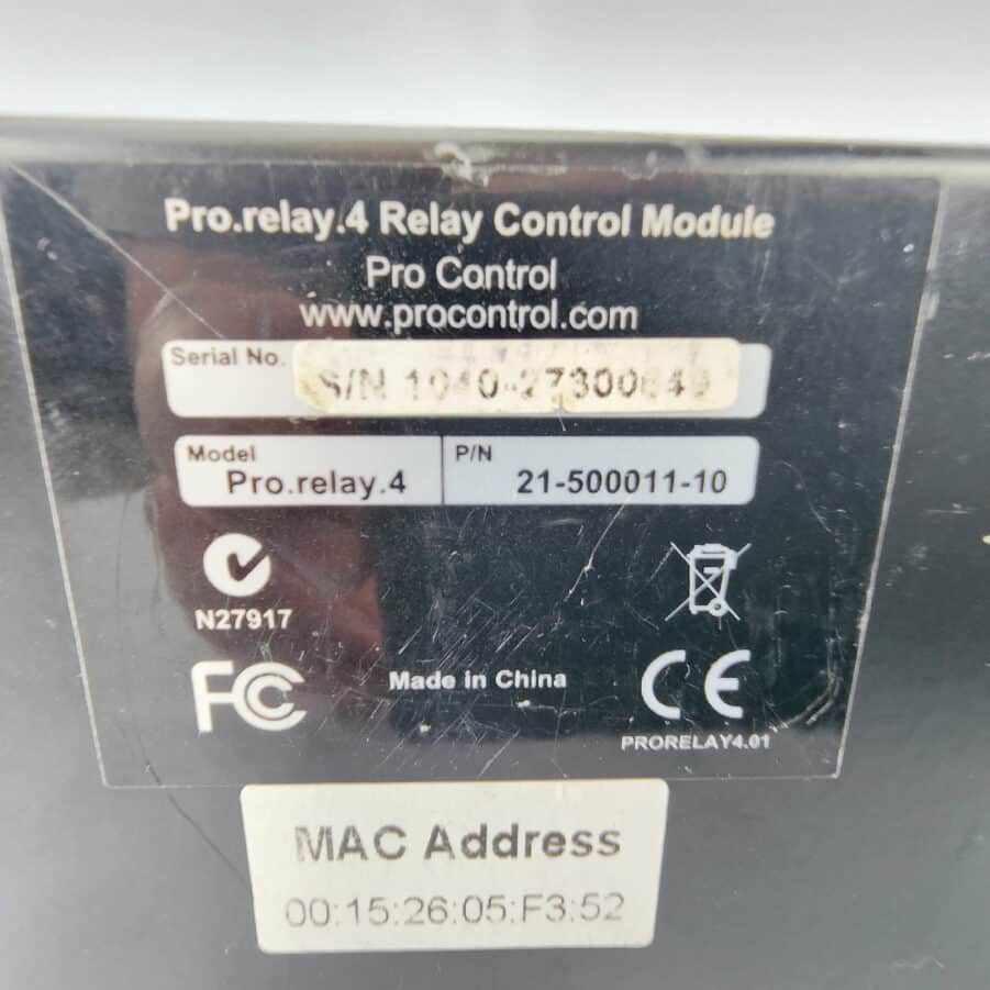 Pro Control - Pro.relay.4 Relay Control Module - 21-500011-10 - Used ...